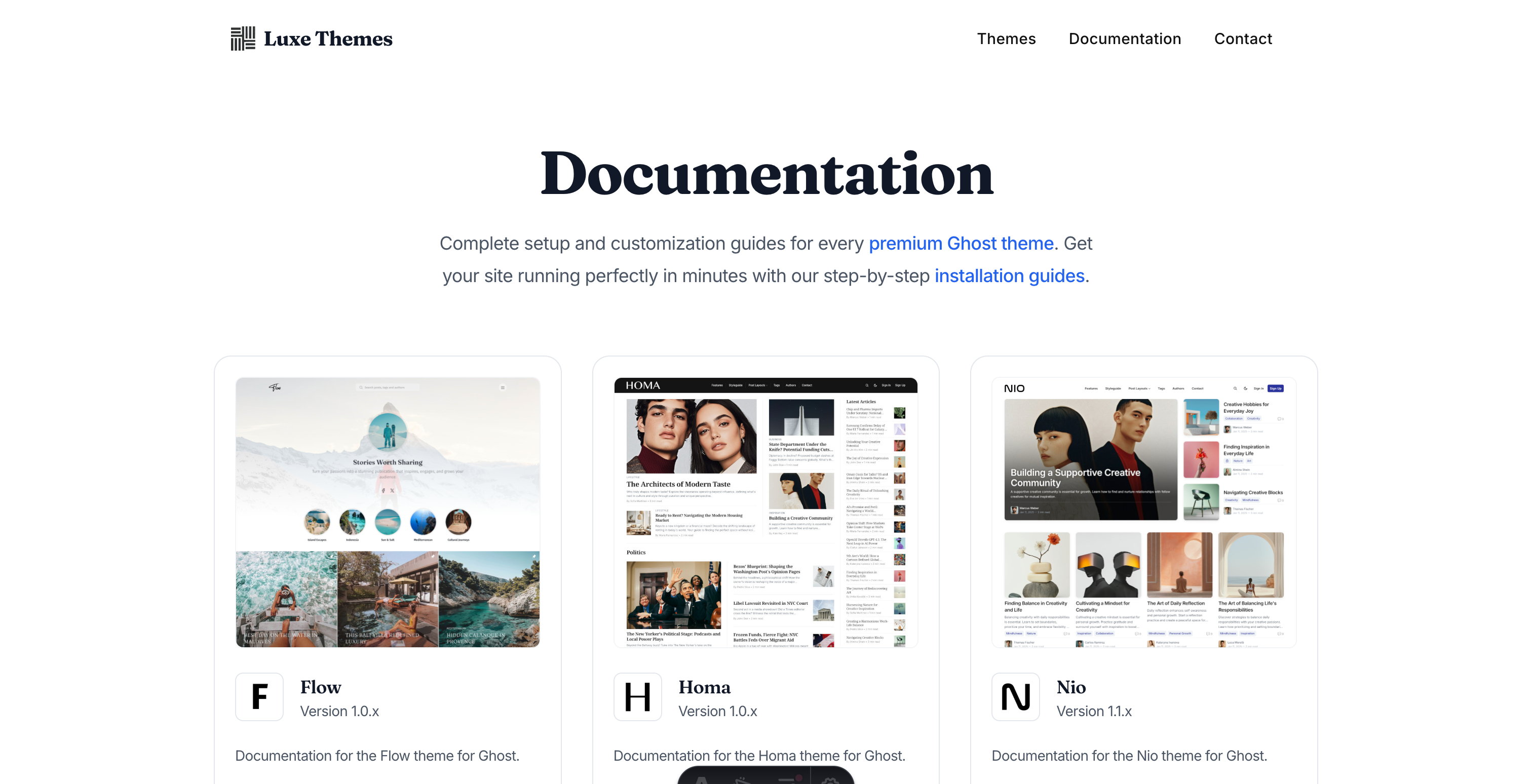 Ghost Theme Documentation - Setup & Customization Guides | Luxe Themes ...